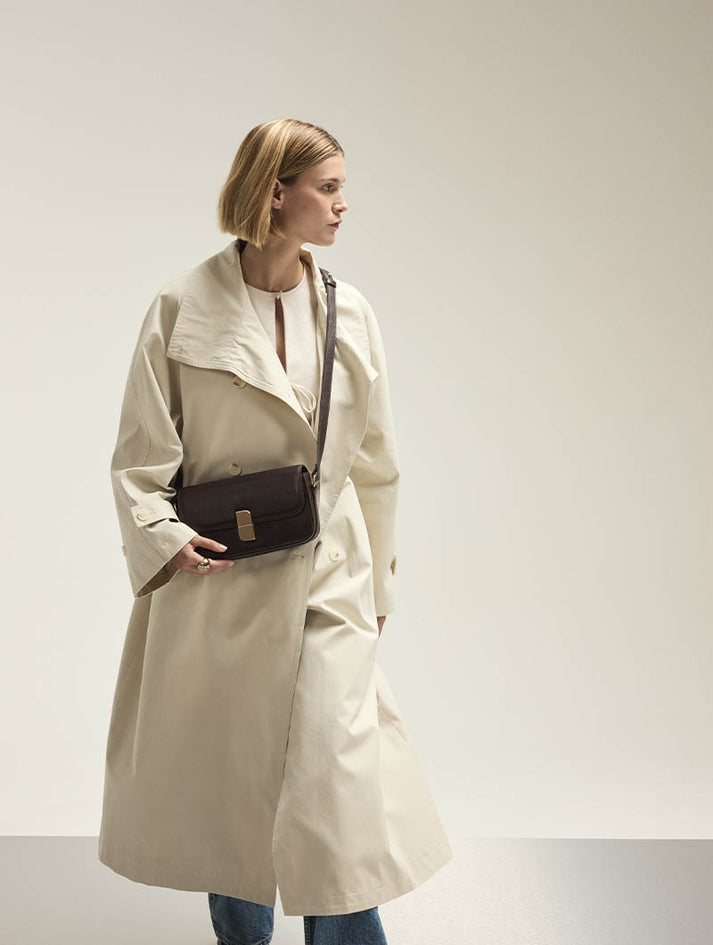 Alice - sac cuir porté épaule bandoulière fermoir en or – nat & nin