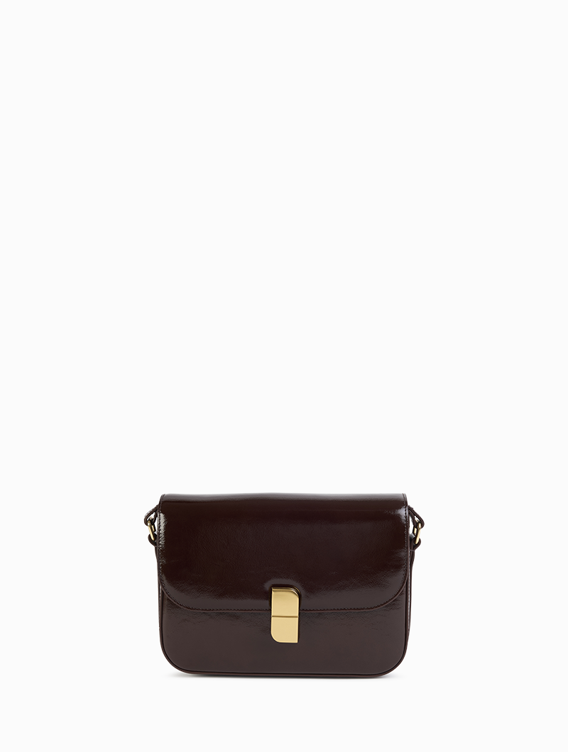 Alice medium - sac cuir bandoulière fermoir en or – nat & nin