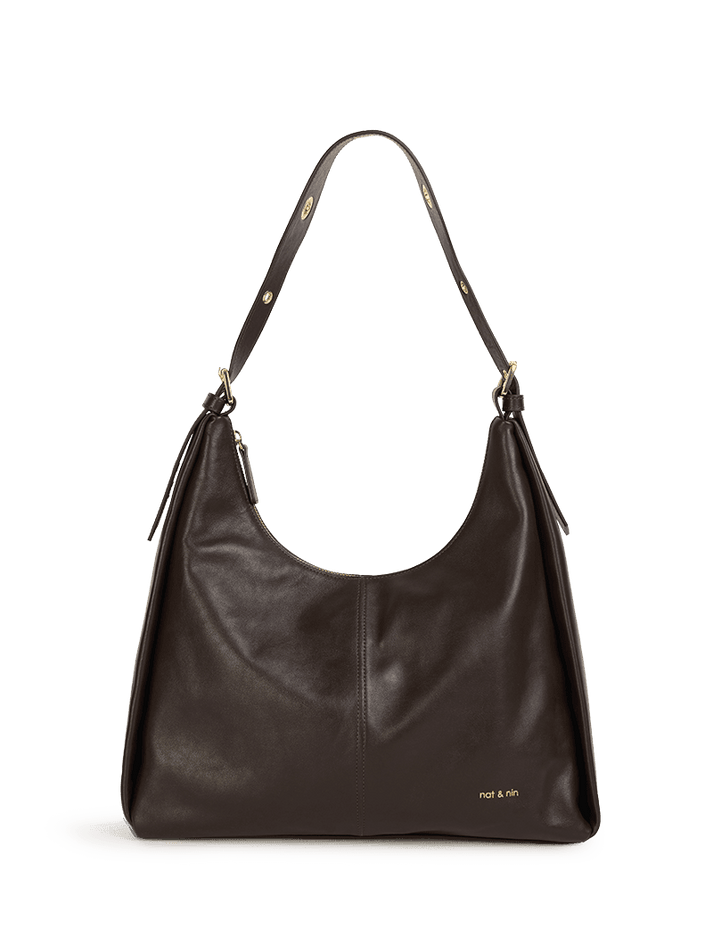 Tina - Large leather shoulder bag – nat & nin