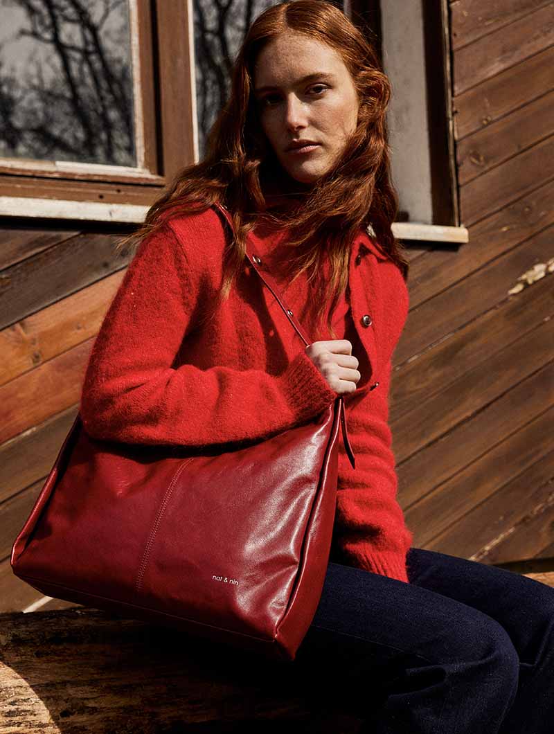 Tina - Grand sac porté épaule en cuir – nat & nin