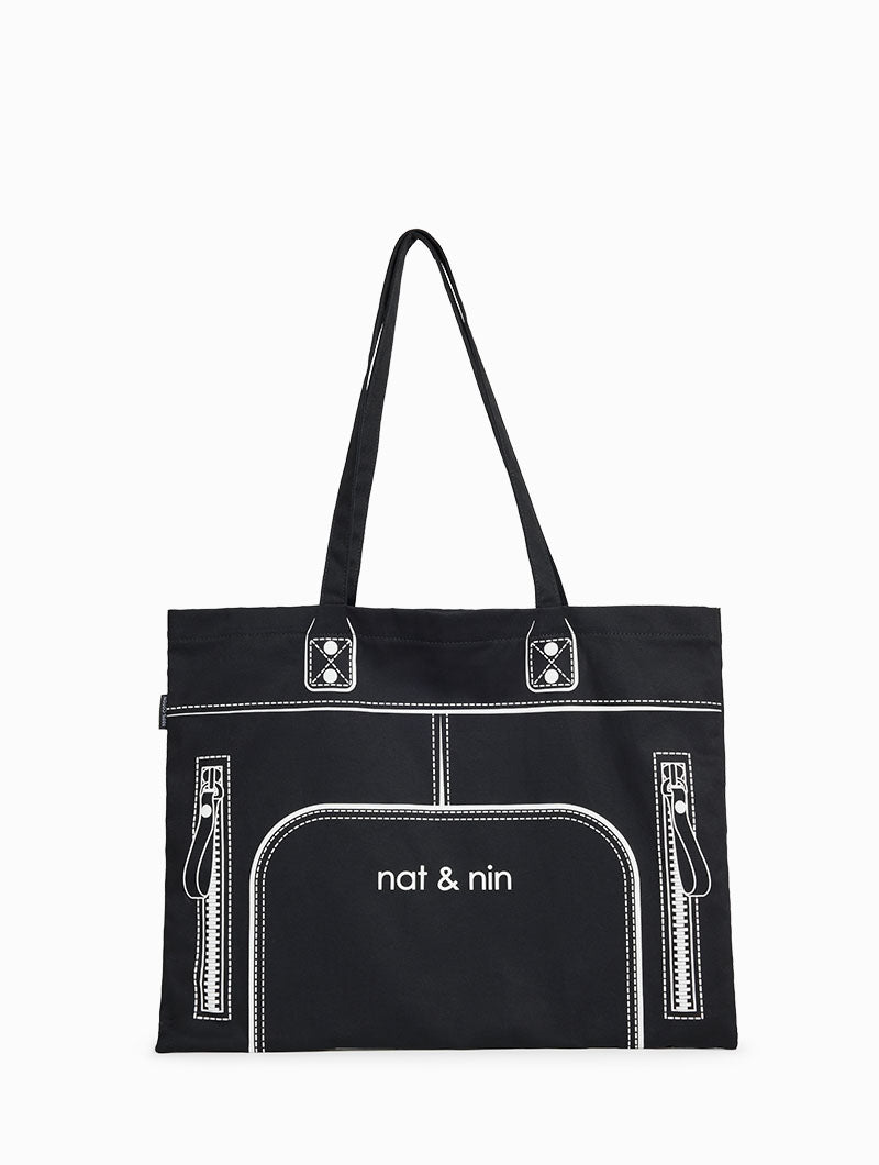 XL pink tote bag in recycled cotton – nat & nin